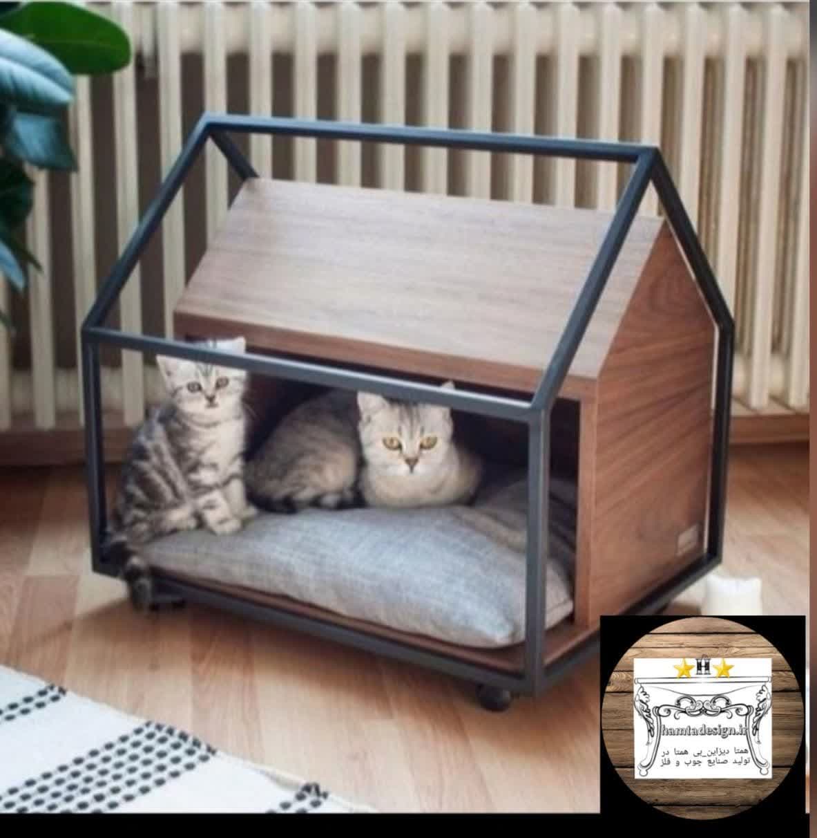 لانه سگ و گربه فلزی مدرن - فروشگاه همتا دیزاین